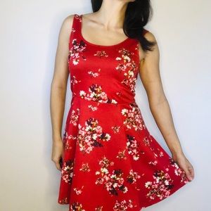 Divided | Dresses | Divided Red Floral Bright Color Summer Dress S ...